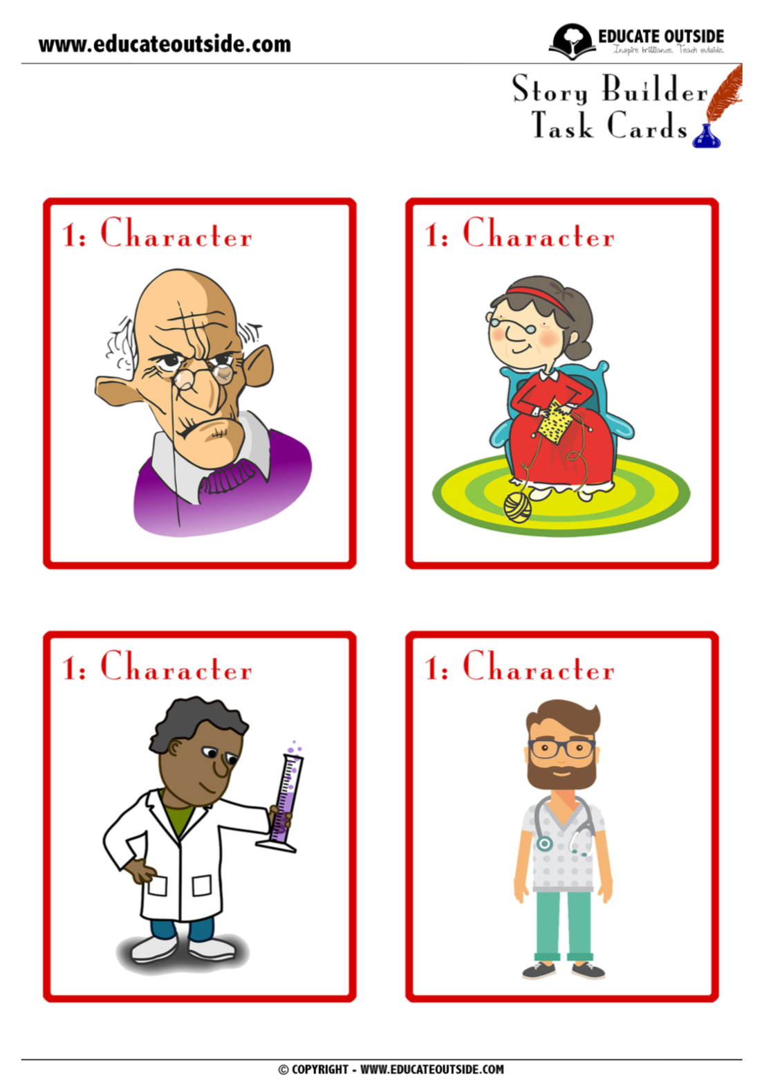 Story Writing: Story Builder Cards - Educate Outside - Outdoor Lesson ...