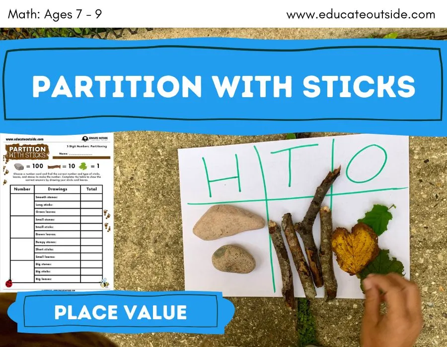 Outdoor Math Lesson | Place Value | Partitioning With Sticks