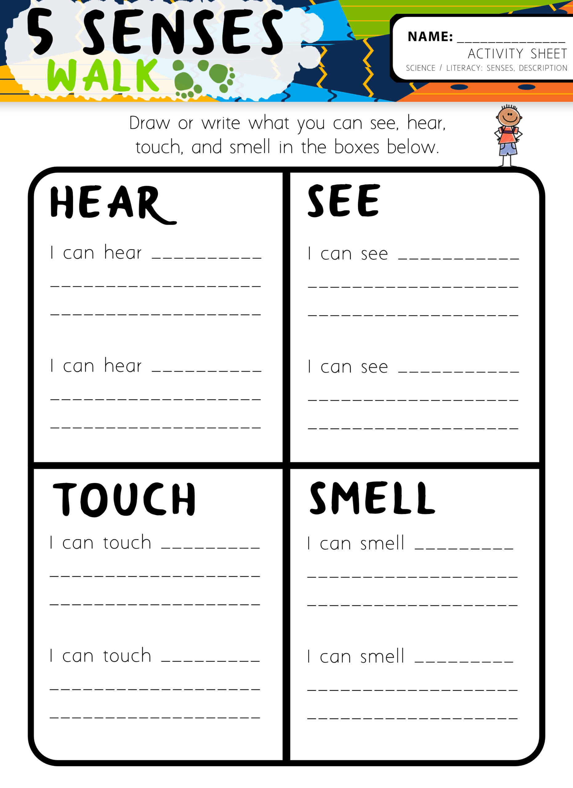 Five Senses Walk Descriptive Writing Educate Outside