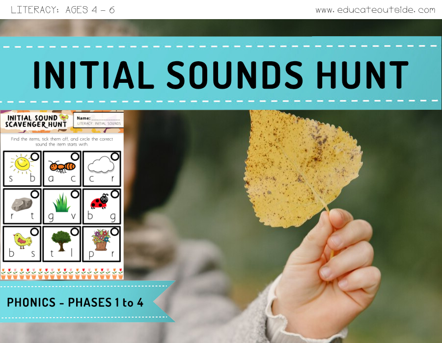 Phonics: Initial Sounds Scavenger Hunt - Phase 1 to 4 - Educate Outside