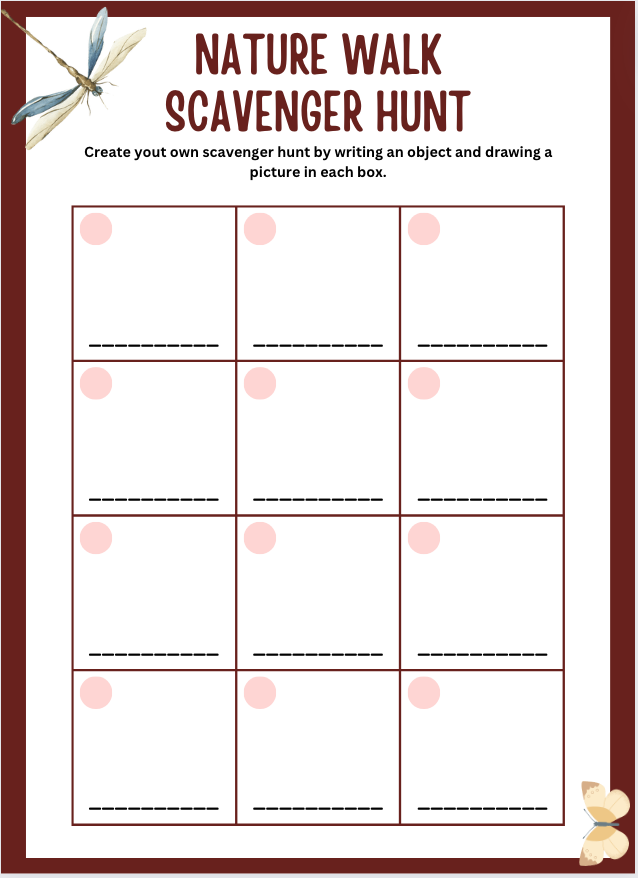 Free Scavenger Hunt Template For Kids