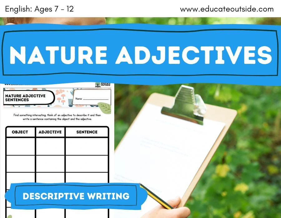 Outdoor Adjective Writing Activity for Kids