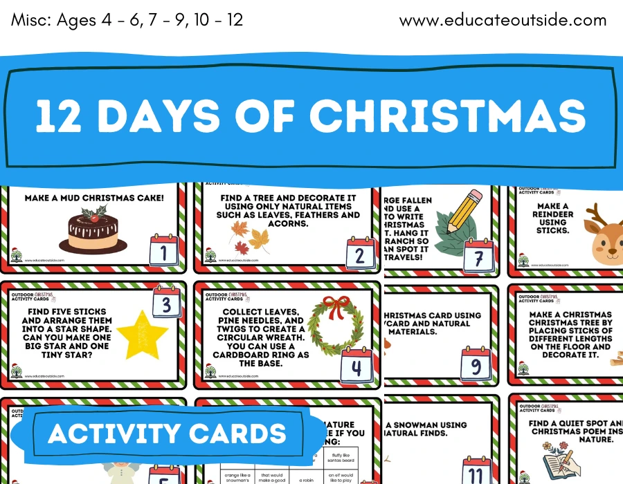 Free 12 Days of Outdoor Christmas Challenge for Kids